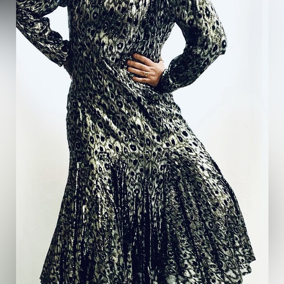 Yves Saint Laurent | Dresses | Ysl Lame Maxi Sheer Dress | Poshmark